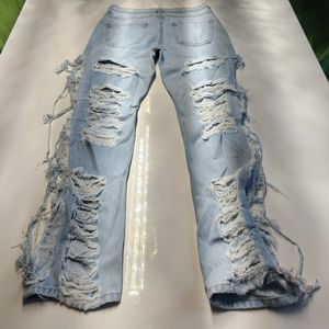 Jeans | Scratch Rippedrepair Denim Jeans | Poshmark